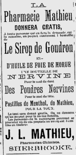 J.L. Mathieu | Historiques et Publicités | Anciennes bouteilles de ...